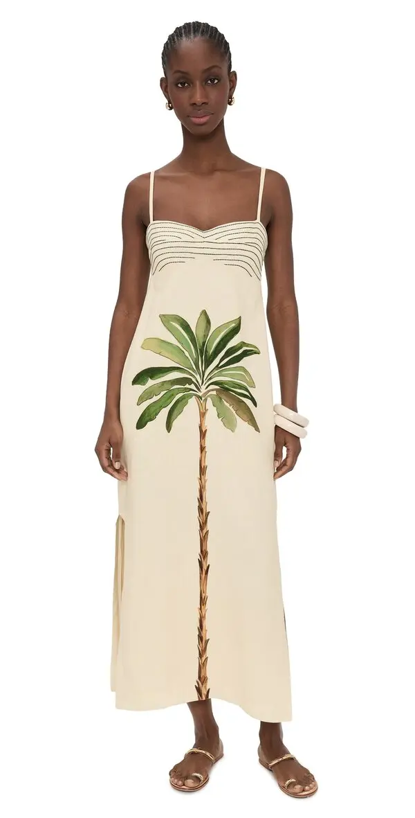 DRESS TO Palm Tree Print Maxi Dress