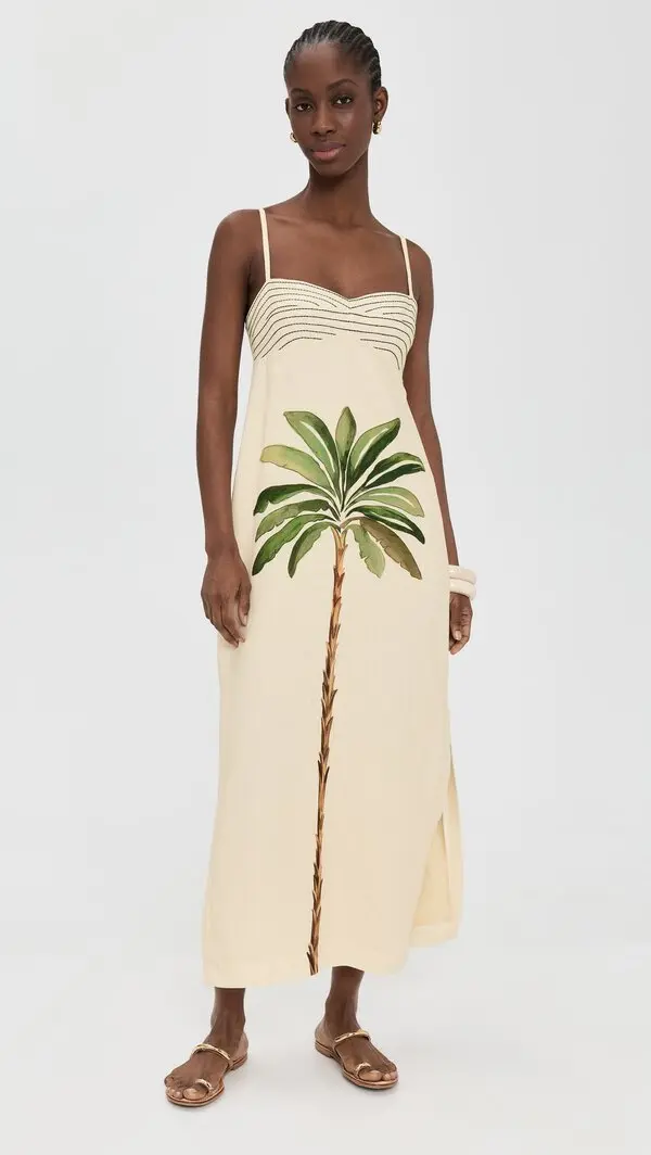 DRESS TO Palm Tree Print Maxi Dress