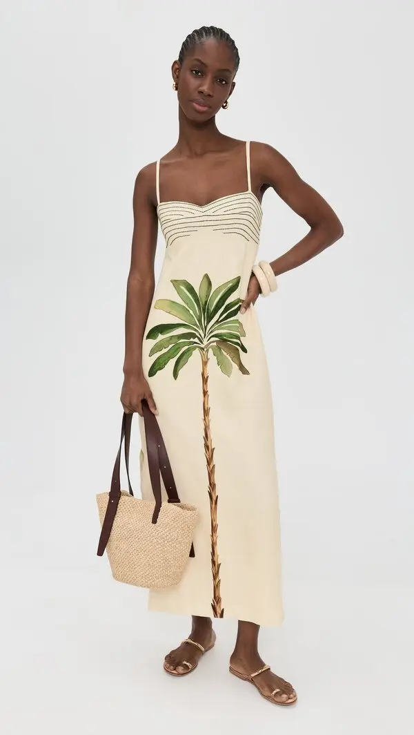 DRESS TO Palm Tree Print Maxi Dress