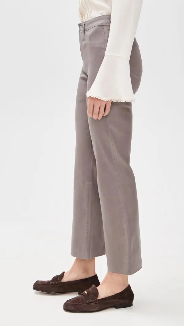 L'Agence Kendra Crop Flare Jeans - Driftwood Coated