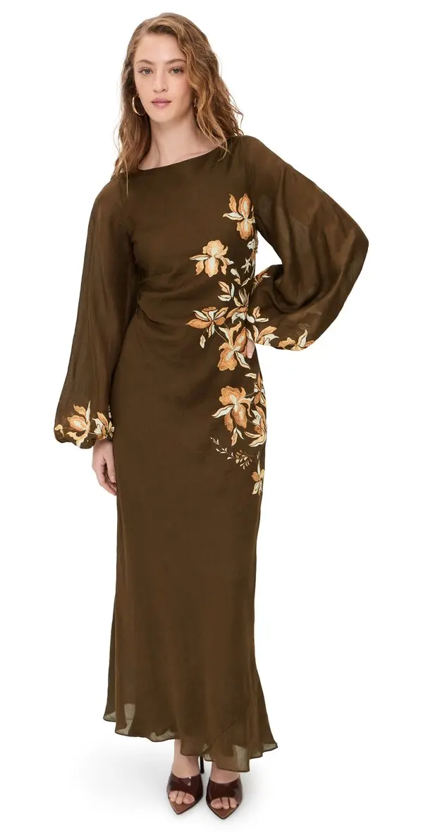 Hemant & Nandita Boat Neck Maxi Dress