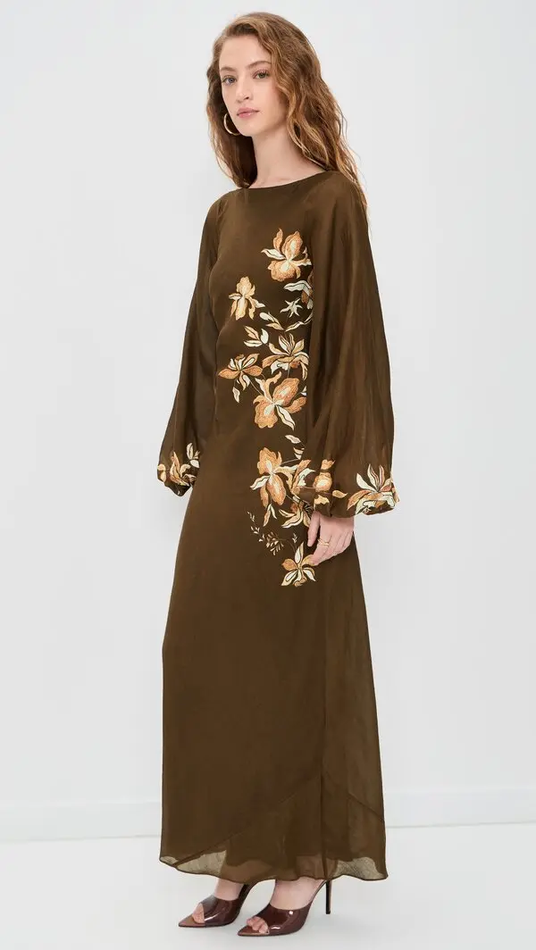 Hemant & Nandita Boat Neck Maxi Dress