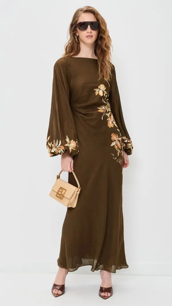 Hemant & Nandita Boat Neck Maxi Dress