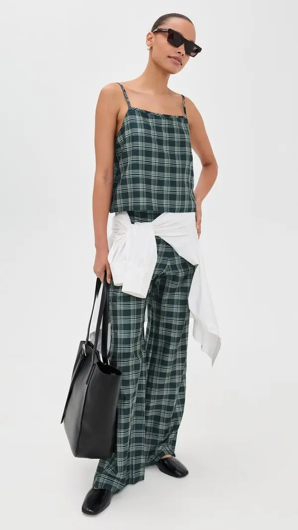 Theory Sleeveless Plaid Top