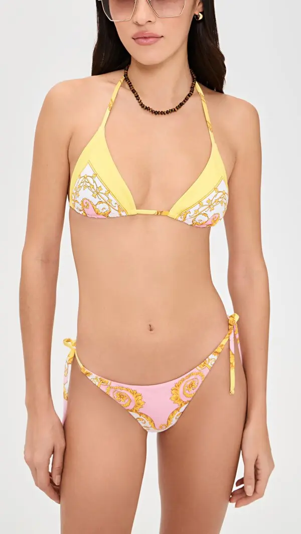 Versace Printed Recycled Lycra Swim Top