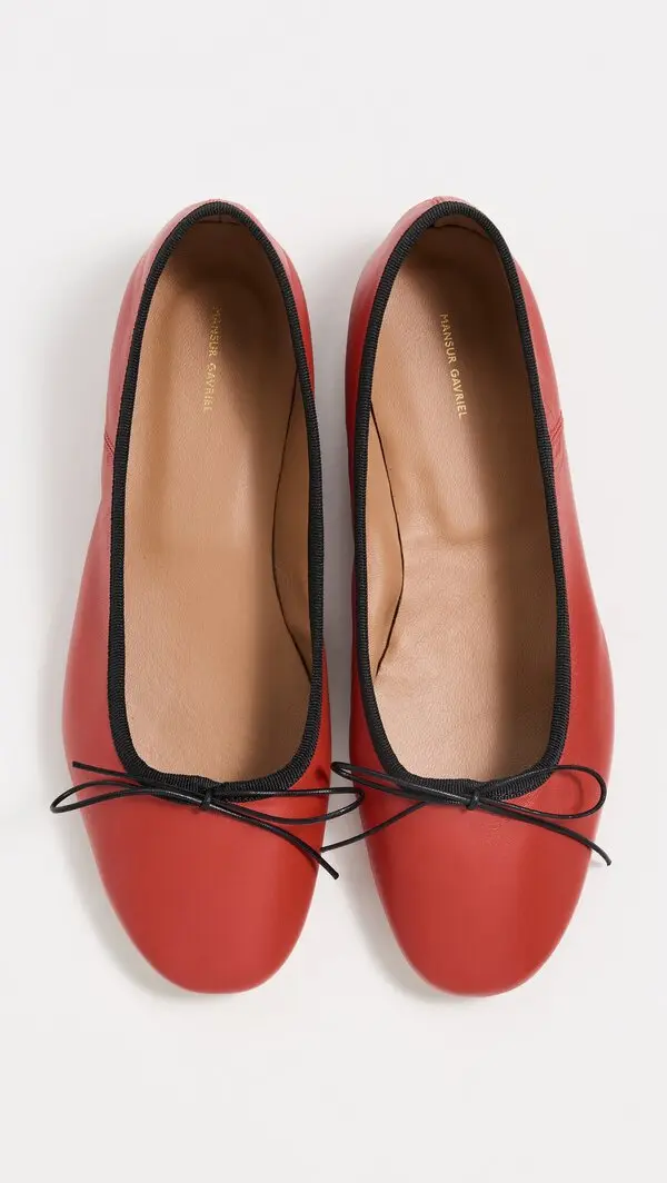 MANSUR GAVRIEL Dance Ballerina Flats - Pomodoro/black
