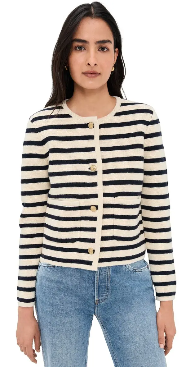 ALEX MILL Striped Sweater Jacket