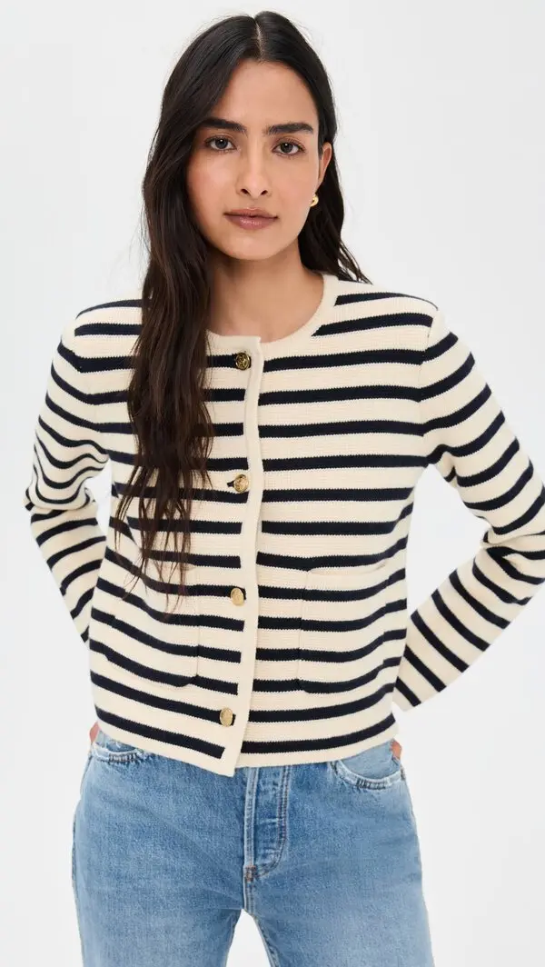ALEX MILL Striped Sweater Jacket