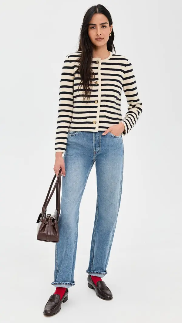 ALEX MILL Striped Sweater Jacket