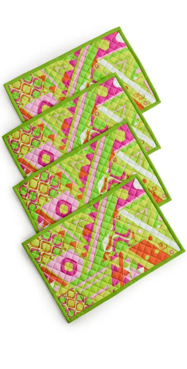 CONIGLIO PALM BEACH Placemats Set Of 4 - Prism Geo Lime Blaze
