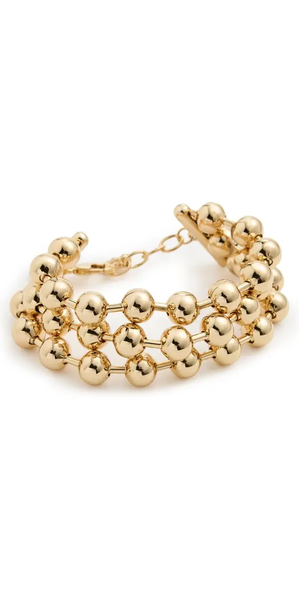 Lele Sadoughi Diana Triple Row Bracelet - Gold