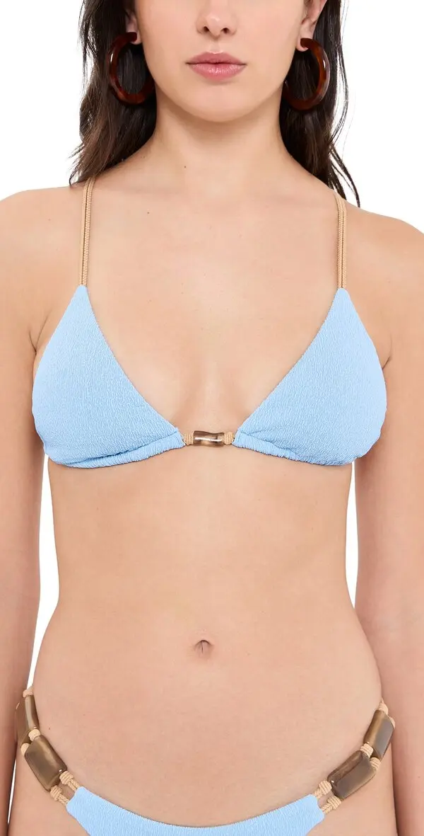 VIX PAULA HERMANNY Firenze Lesley T-back Bikini Top - Blue
