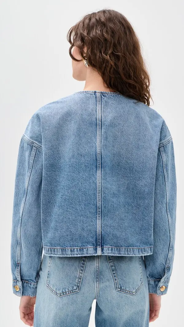 ANINE BING Blanche Denim Jacket - Caspian Blue