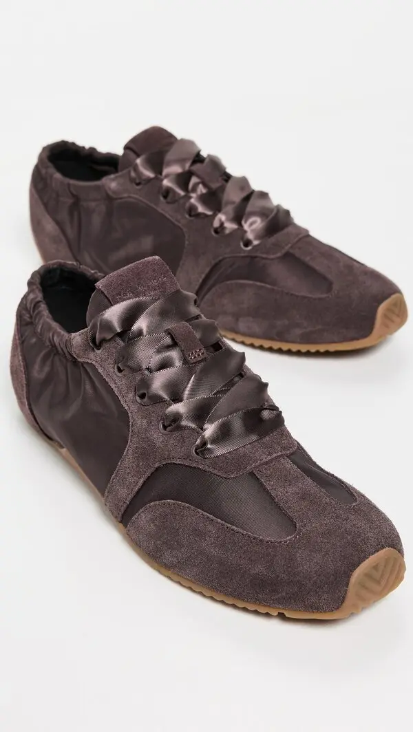 Rag & Bone Emilee Suede Ballet Runner Sneakers - Mocha