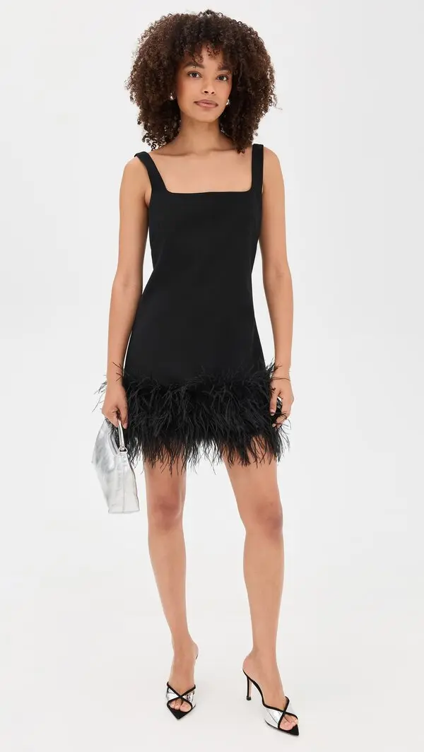Tanya Taylor Barton Feather Mini Dress