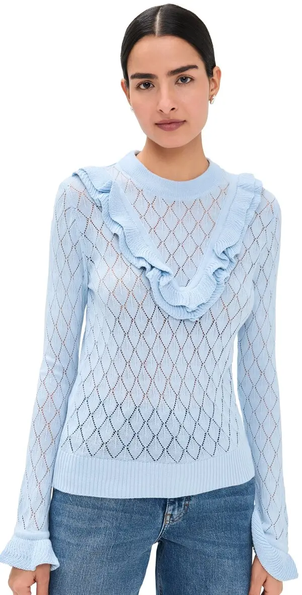 THE LULO PROJECT Knit Top With Ruffle Edges