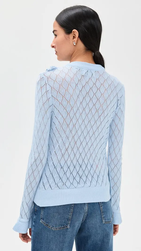 THE LULO PROJECT Knit Top With Ruffle Edges