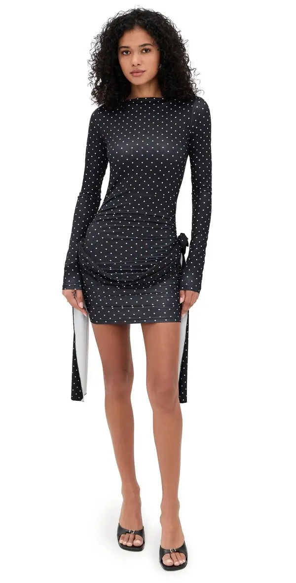 Lioness Polka-dot Mini Dress With Rosette