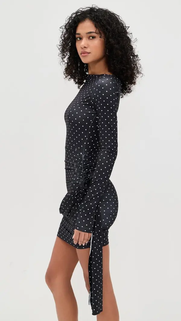 Lioness Polka-dot Mini Dress With Rosette