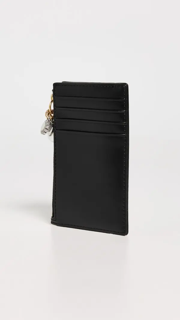 Tory Burch Kira Diamond Quilt Charm Zip Card Case - Black