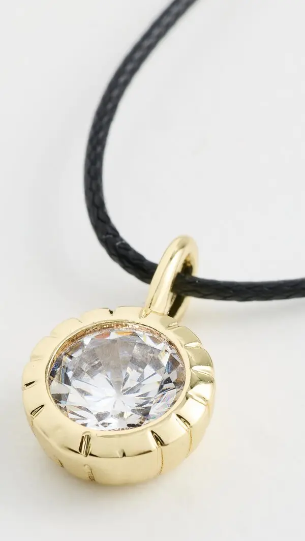 Alexa Leigh Round Bezel Leather Necklace