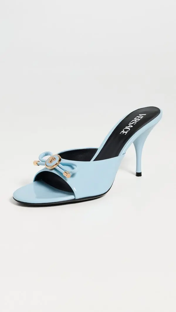 Versace Opera Bow Patent Mules