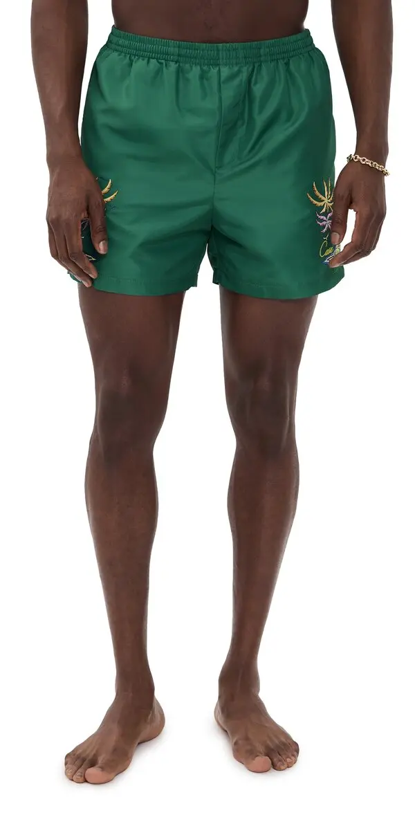 Casablanca Casa Embroidery Swim Shorts - Green