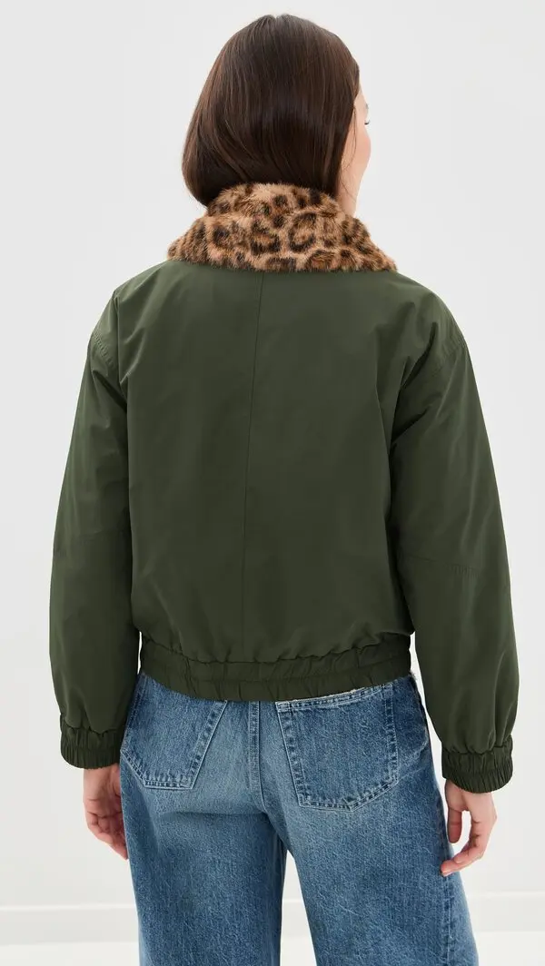 Baum Und Pferdgarten Bronte Leopard Faux Fur Collar Jacket