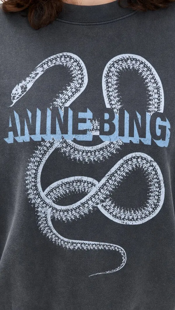 ANINE BING Harvey Crew Snake Sweatshirt