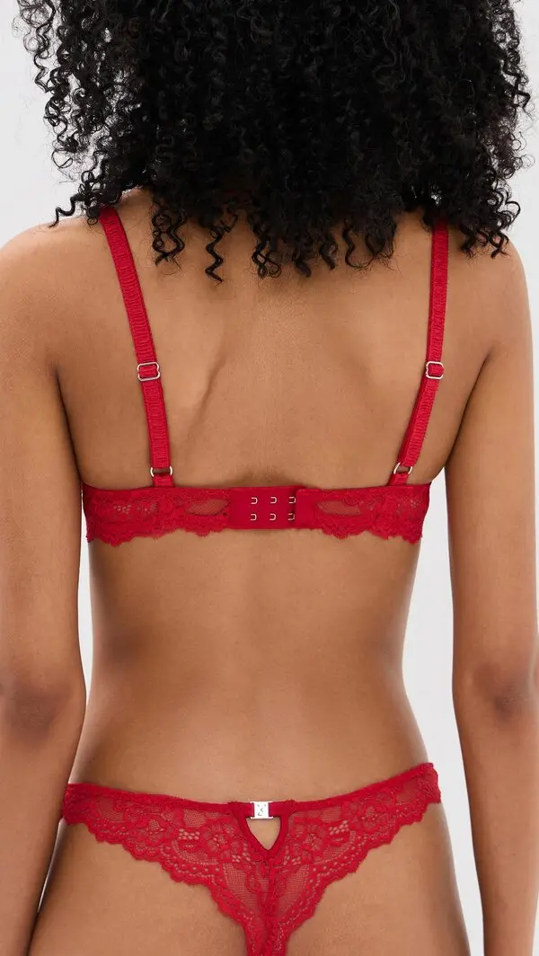 FLEUR DU MAL Bianca Lace Thong - Rouge