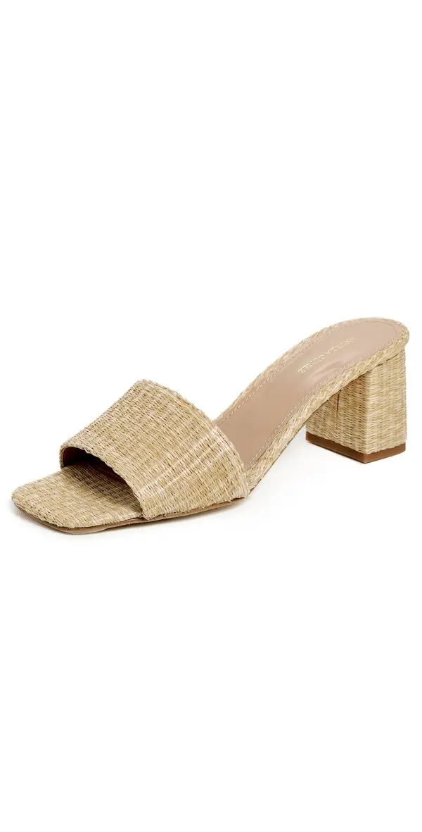 ANDREA GOMEZ Claudia Raffia Sandals - Natural Raffia