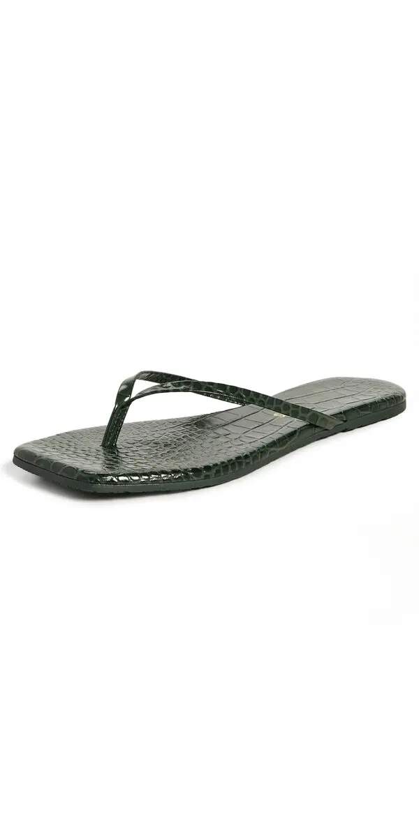 Tkees Square Toe Lily Sandals - Emerald Croc