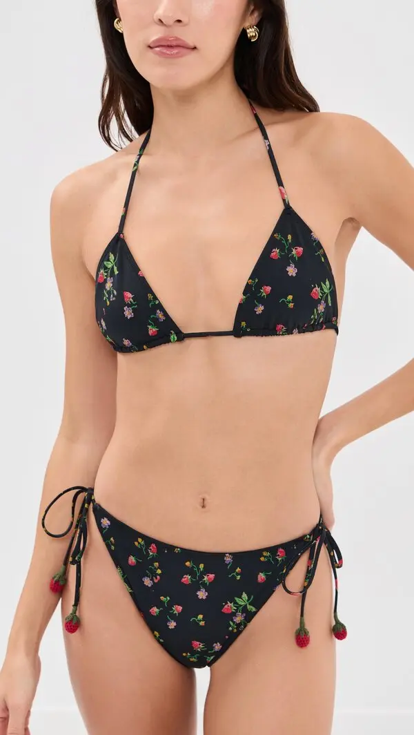 Sea Printed Triangle Bikini Top