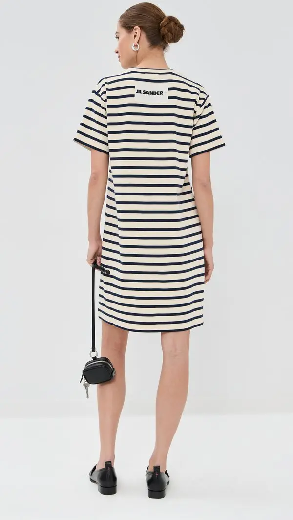 JIL SANDER Stretch Jersey Striped Mini Dress - Mariniere