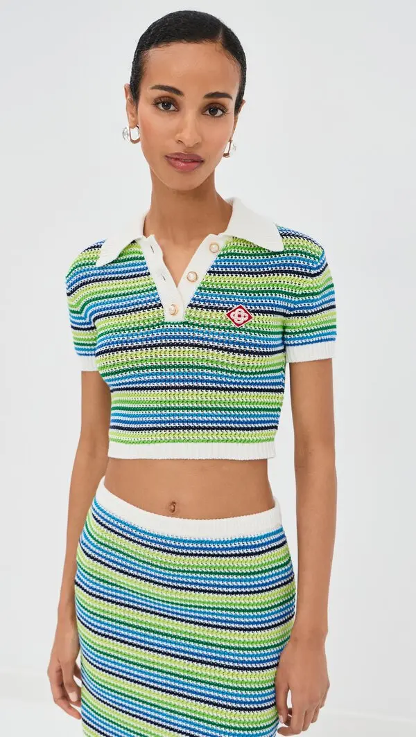 Casablanca Crochet Polo Shirt