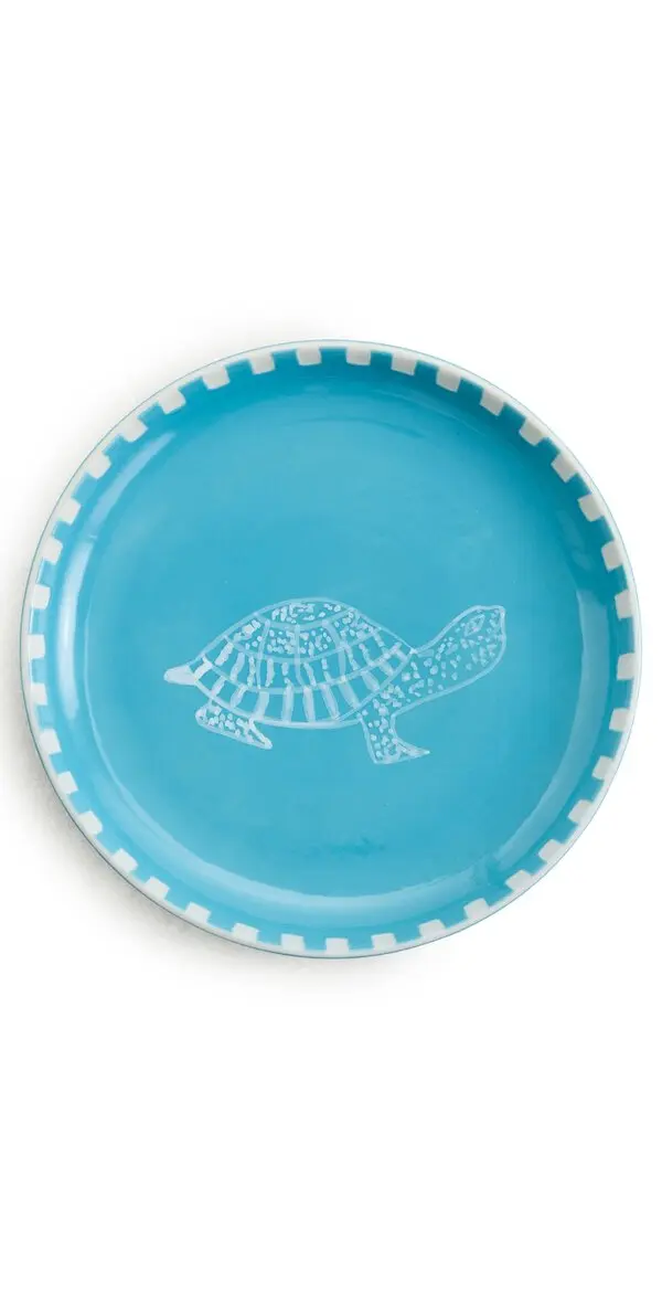 Carolina K Handpainted Turtle Appetizer Plate - Blue