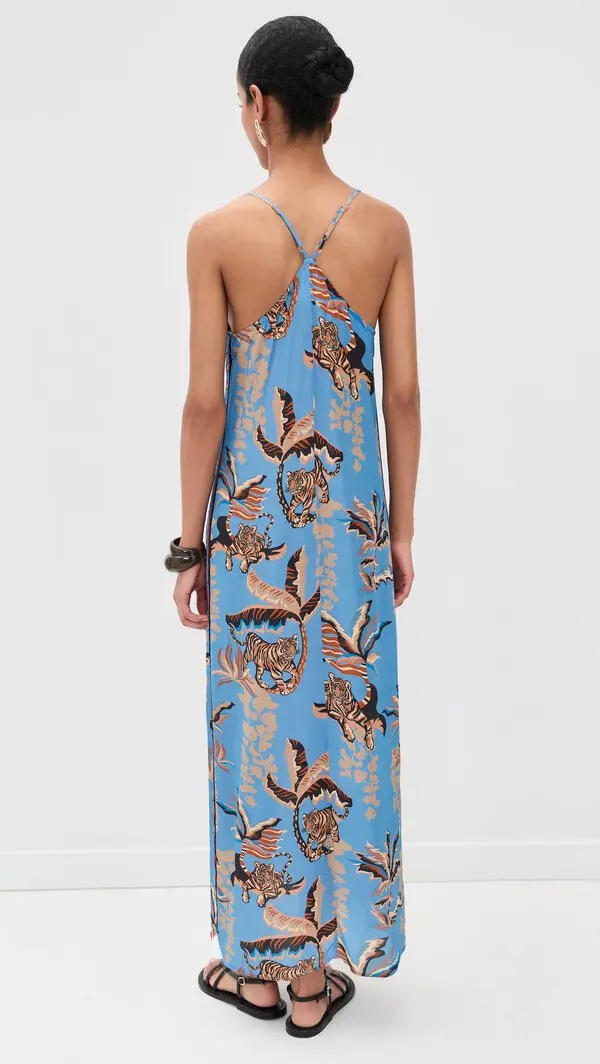 Las Surenas Tiger Print Maxi Dress