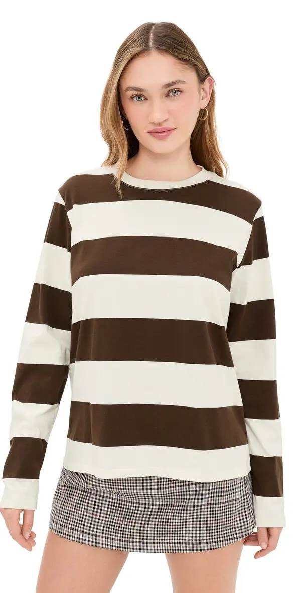 Clare V. Long Sleeve Stripe Tee