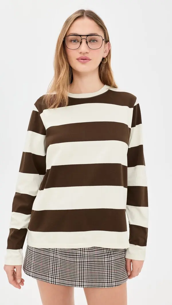 Clare V. Long Sleeve Stripe Tee