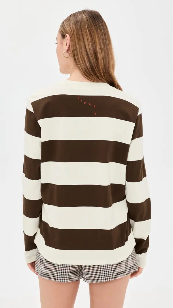 Clare V. Long Sleeve Stripe Tee