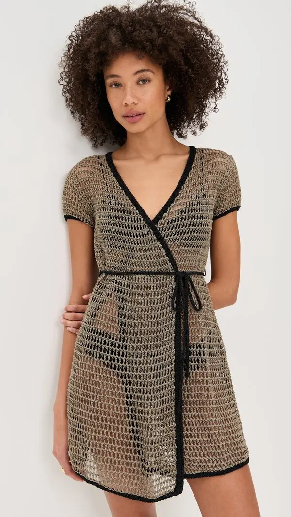 Staud Spritz Crochet Mini Dress