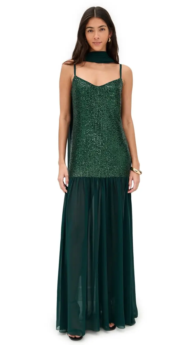 Show Me Your Mumu Dalia Maxi Dress - Emerald Sequins - 65% Off |  Editorialist