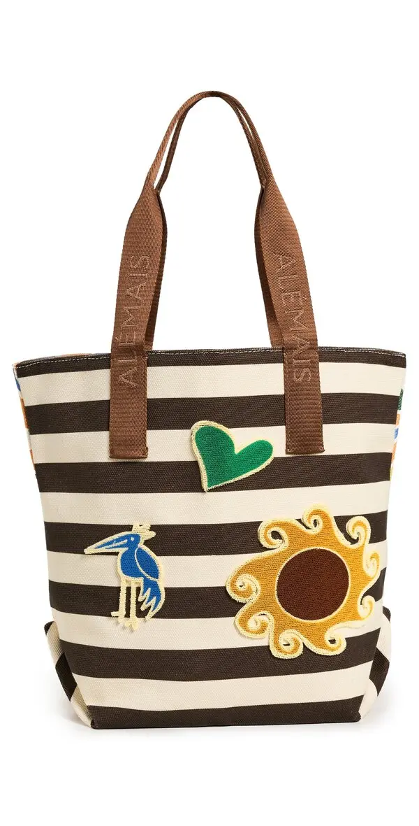 ALEMAIS Maroc Stripe Patch Shopper Tote