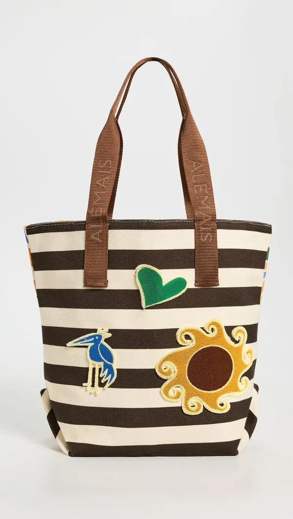 ALEMAIS Maroc Stripe Patch Shopper Tote