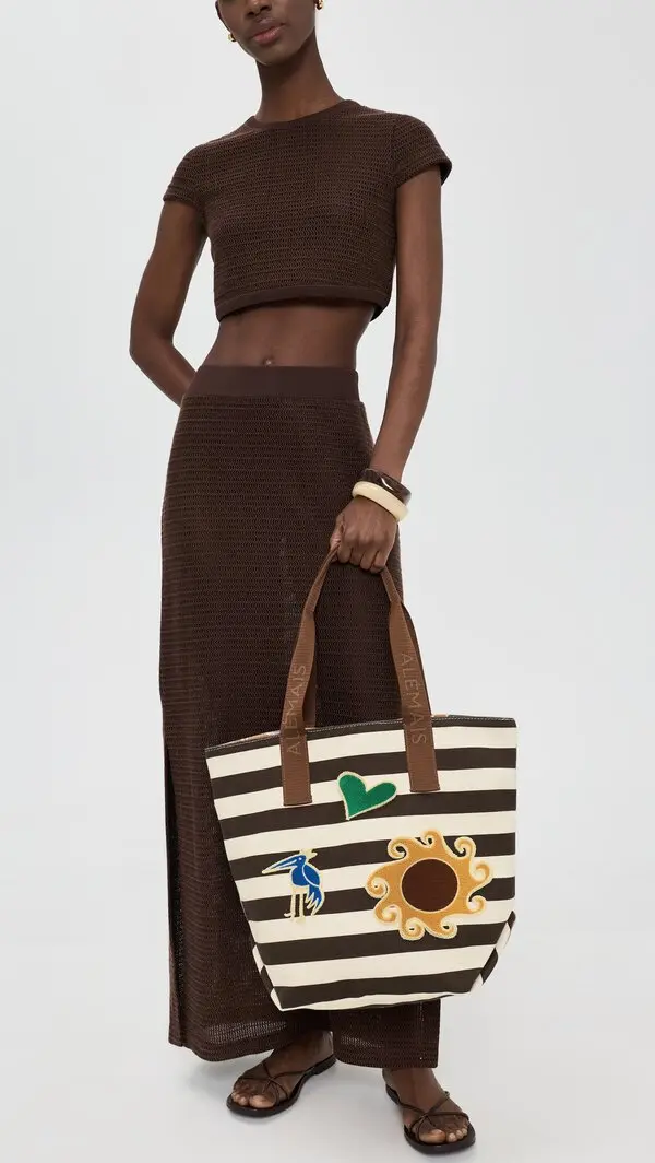 ALEMAIS Maroc Stripe Patch Shopper Tote