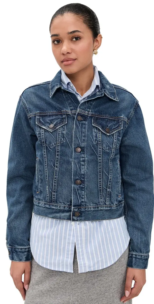 Polo Ralph Lauren 3x1 Rigid Denim Classic Trucker Jacket - Meuse Wash