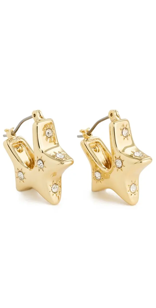 Clare V. Etoile Hoop Earrings - Gold