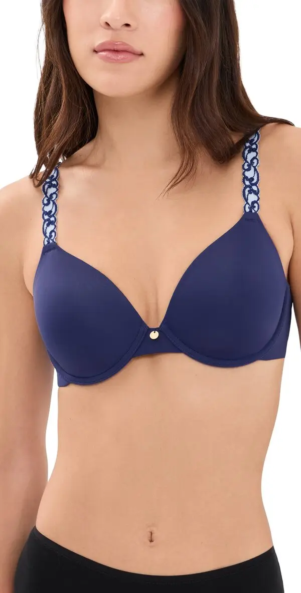 Natori Pure Luxe Custom Coverage Contour Underwire Bra - Ink/blue Mist