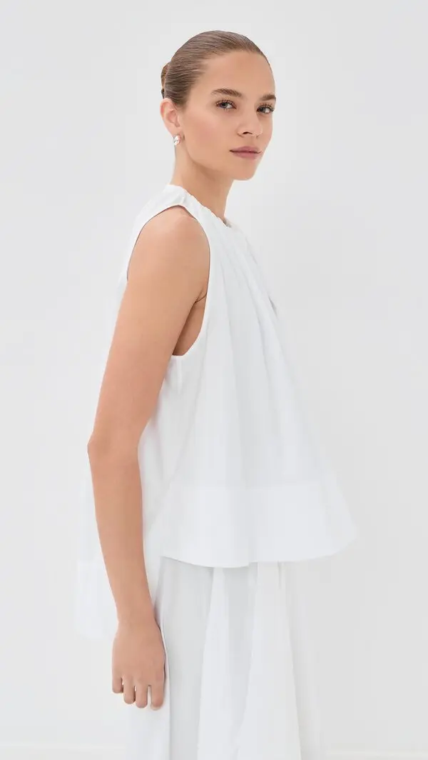 Co Gathered Tunic Shirt - White