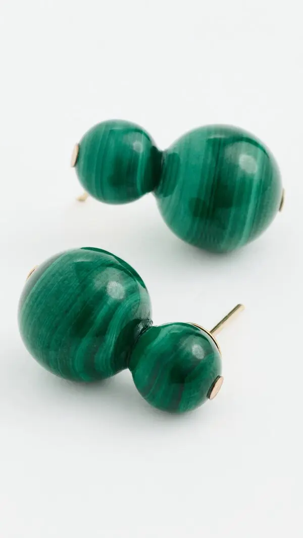 JENNIFER BEHR Cara Round Earrings - Malachite